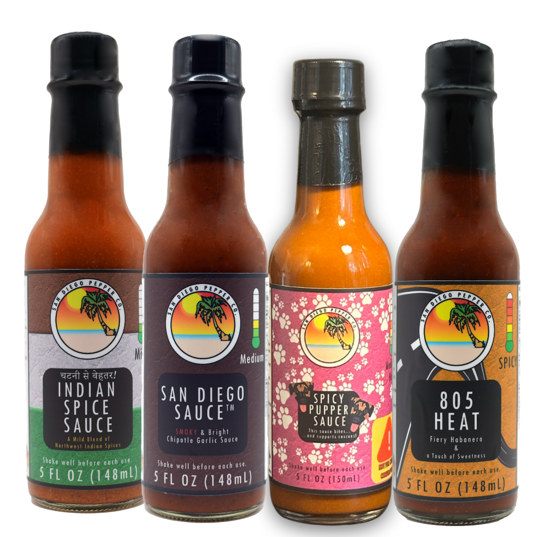 Try Them All 4 Pack! San Diego Hot Sauce & Gifts - San Diego Pepper Company
